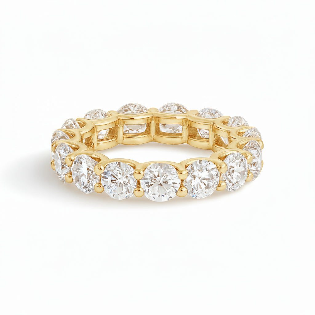 Timeless Classic Full Hoop 18ct Yellow Gold Brilliant Diamond Ring ...
